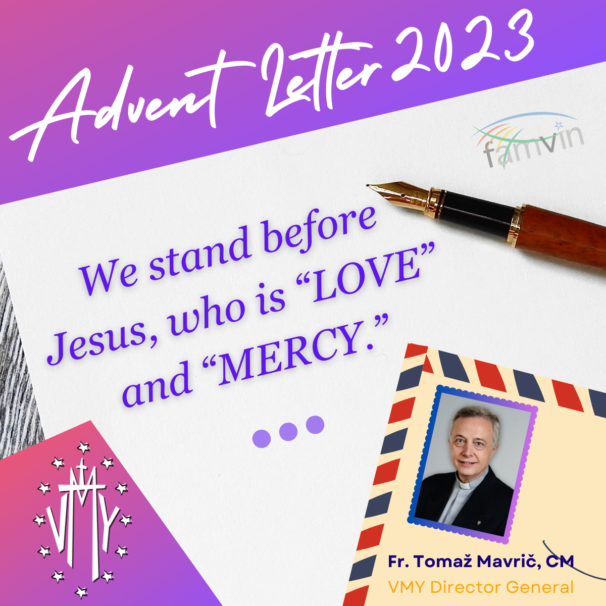 ADVENT LETTER 2023 BY FR. TOMAŽ MAVRIČ, CM – Vincentian Marian Youth